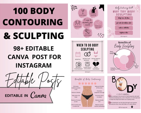 Body Contouring and Sculpting Instagram Post Templates. Social - Etsy