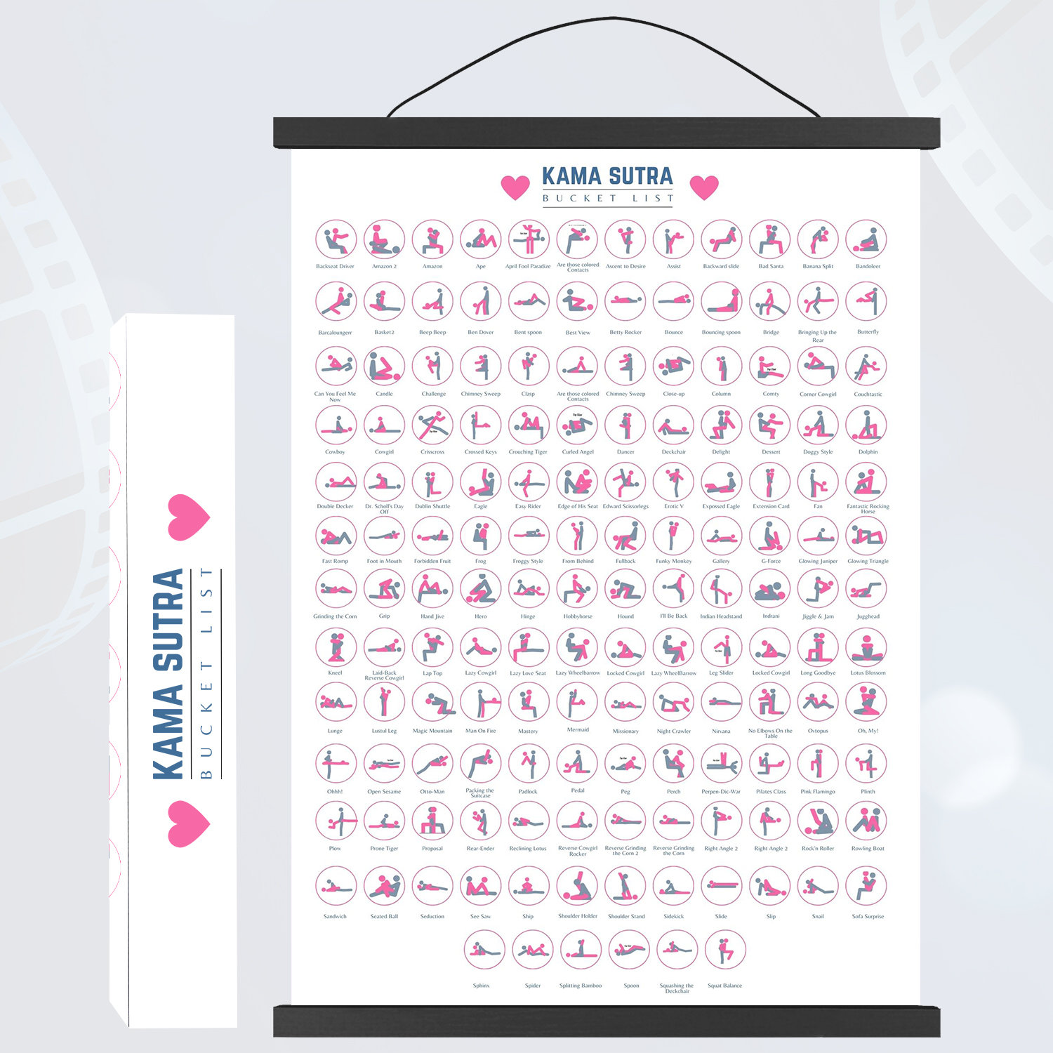 150 Scratch-off Kama Sutra Positions Posters, Couples Gift, Couples ...