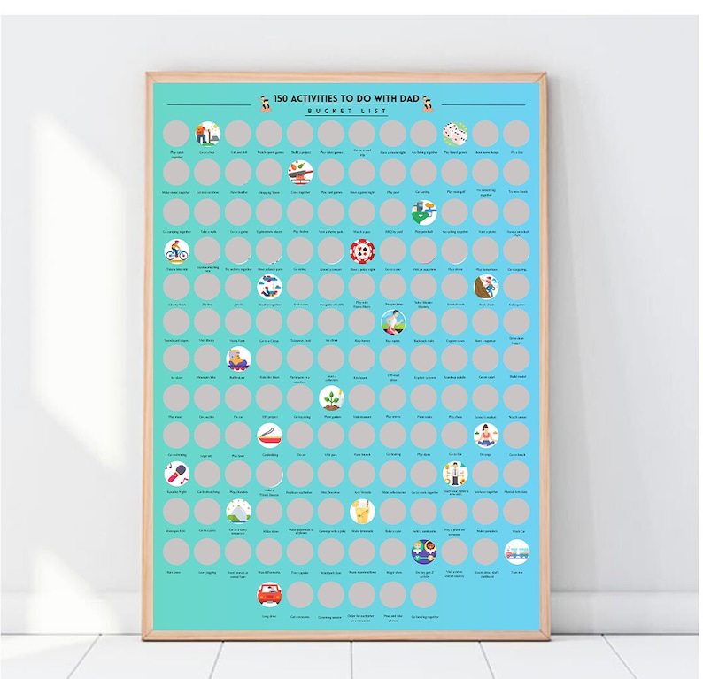 150 Activities to Do With Dad Scratch-off Poster, Father's Day Gift for ...