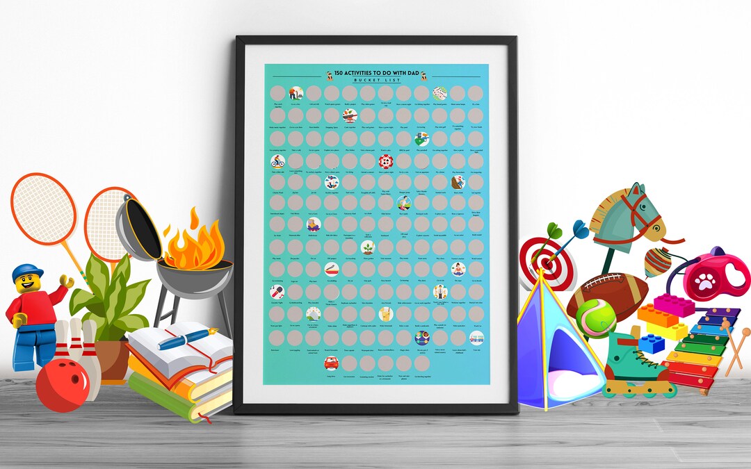 150 Activities to Do With Dad Scratch-off Poster, Father's Day Gift for ...
