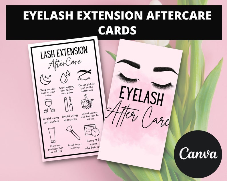 Eyelash Extension Aftercare Cards. Editable Aftercare Card - Etsy