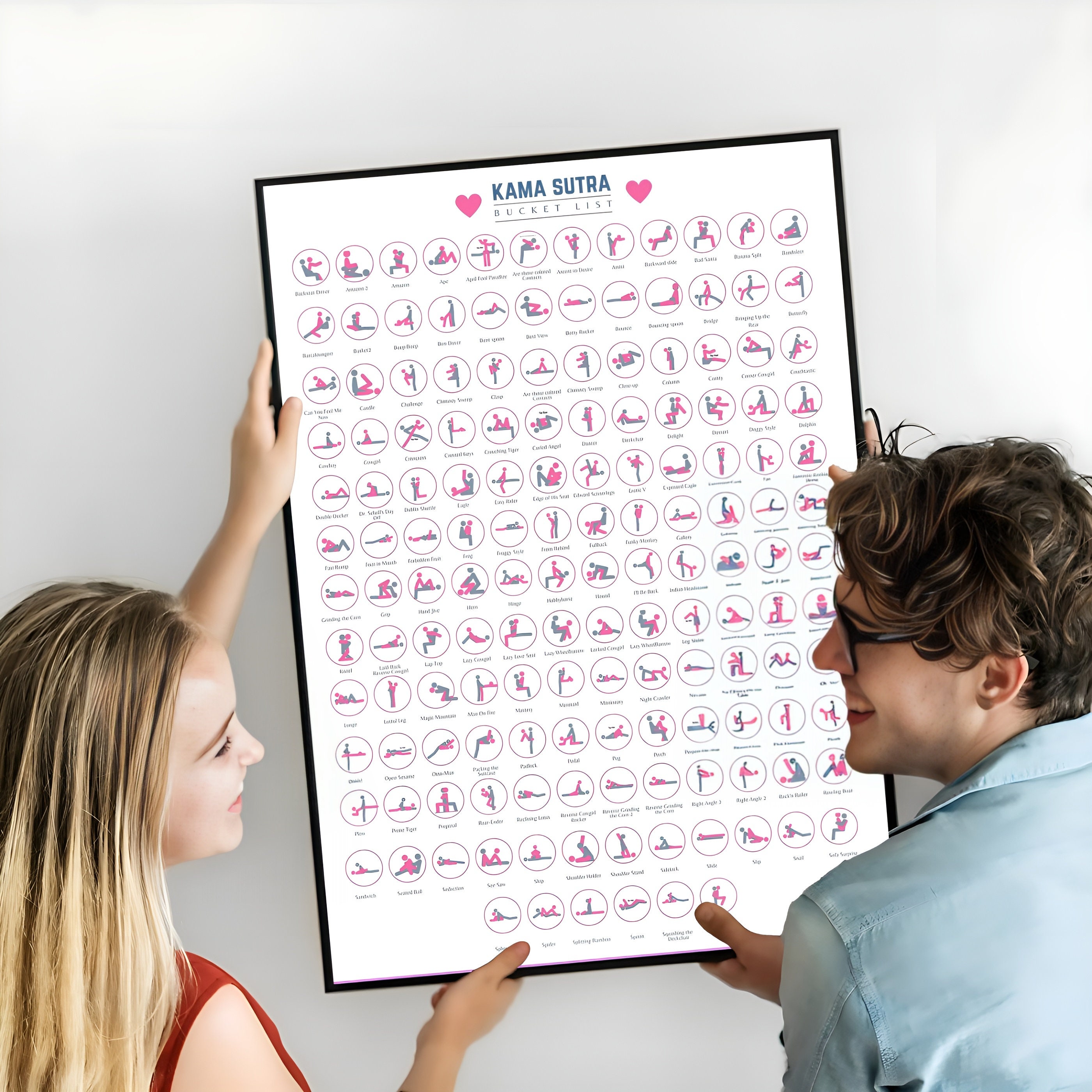 150 Scratch-off Kama Sutra Positions Posters, Couples Gift, Couples Activity Poster, Couples ...