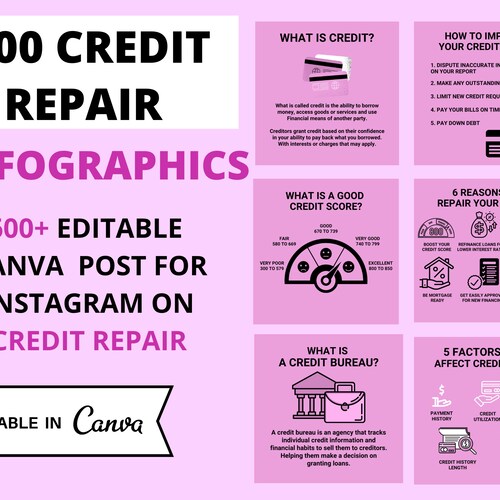 Credit Repair Flyer Templates. Social Media Flyer Bundle - Etsy