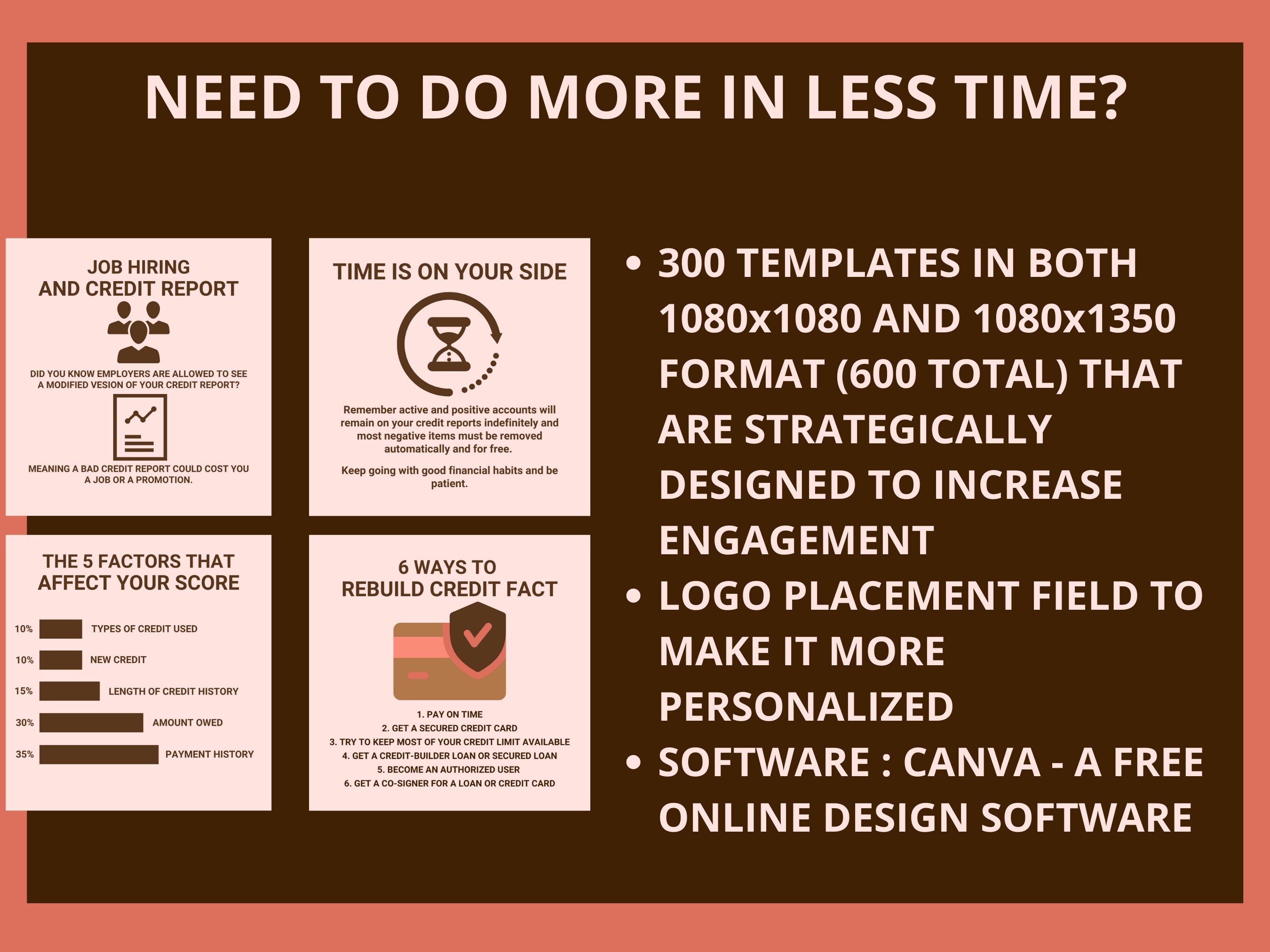 Credit Repair Instagram Post Templates. Social Media Bundle ...
