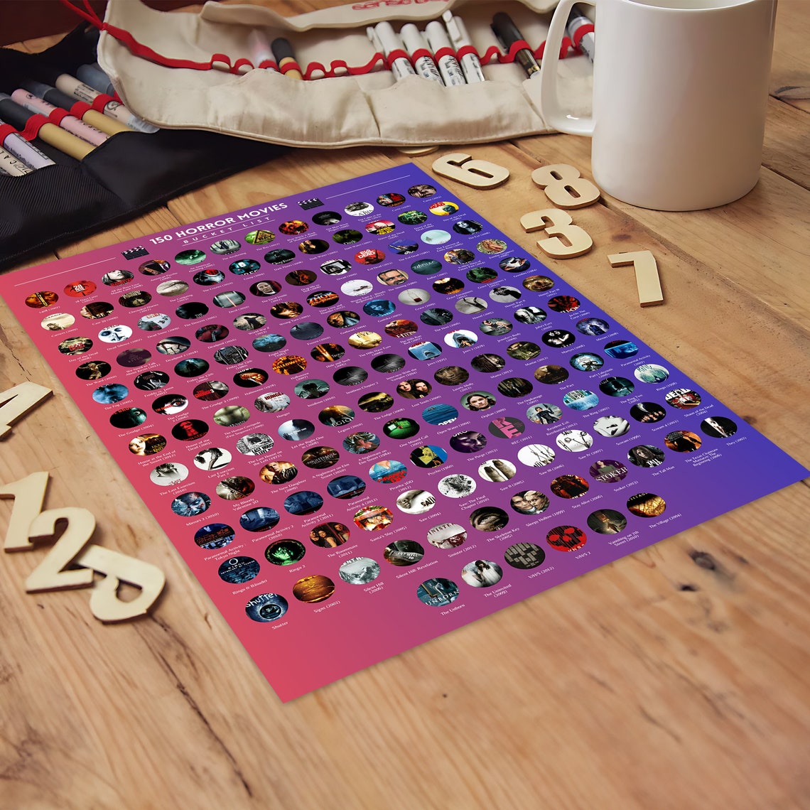 150 Scratch-off Horror Movies Poster, Explore, Scratch and Reveal 150 ...