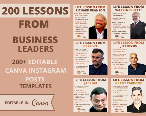 Life Lesson's From Celebrities and Business Leaders. | Etsy
