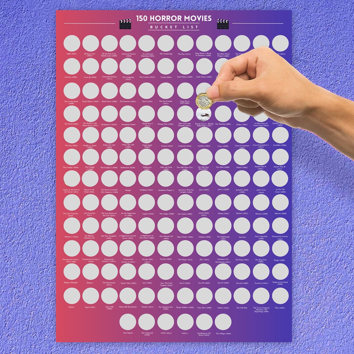 150 Scratch-off Horror Movies Poster, Explore, Scratch and Reveal 150 ...