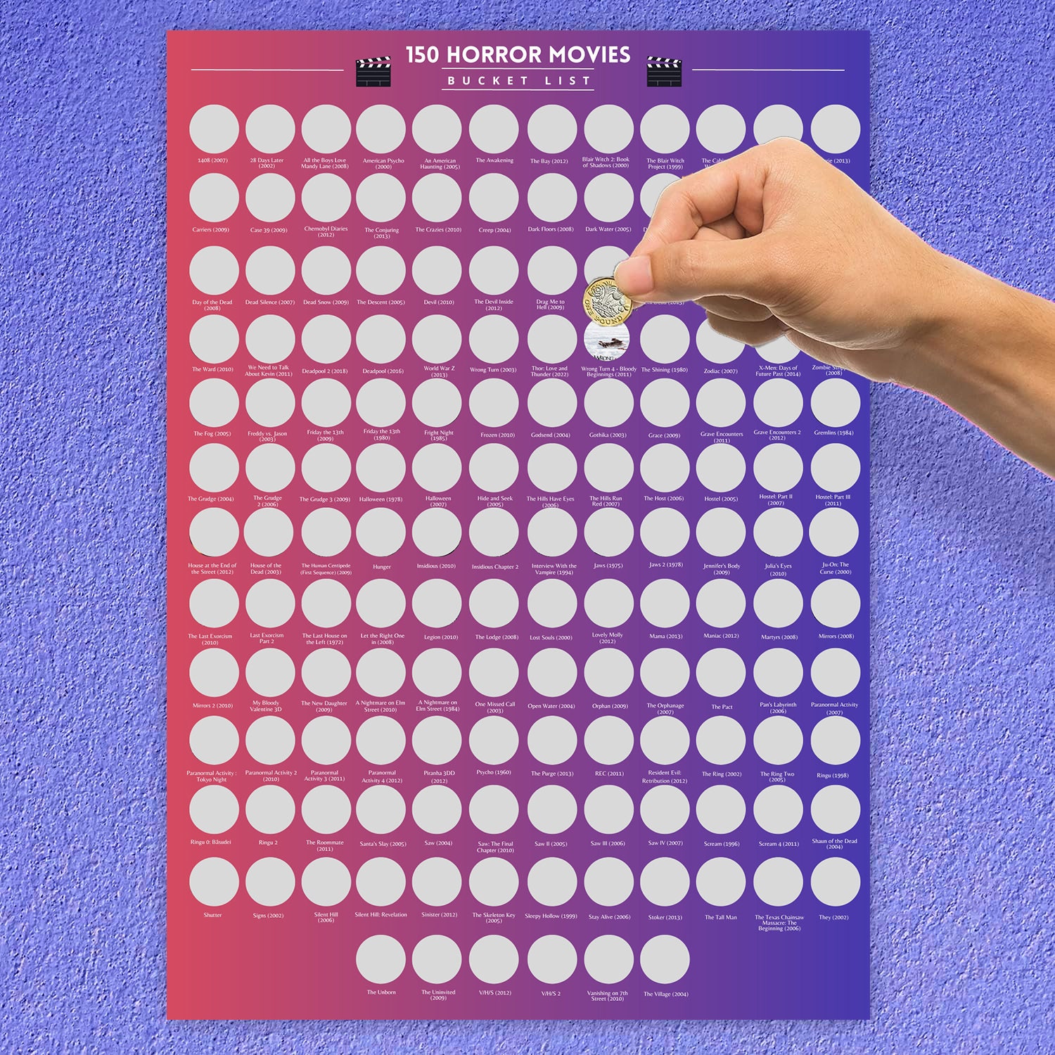 150 Scratch-off Horror Movies Poster, Explore, Scratch and Reveal 150 ...
