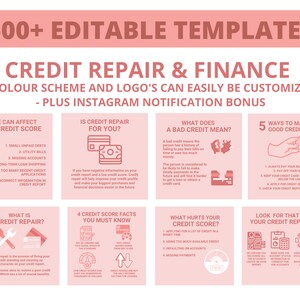 Credit Repair Instagram Post Templates. Social Media Bundle ...