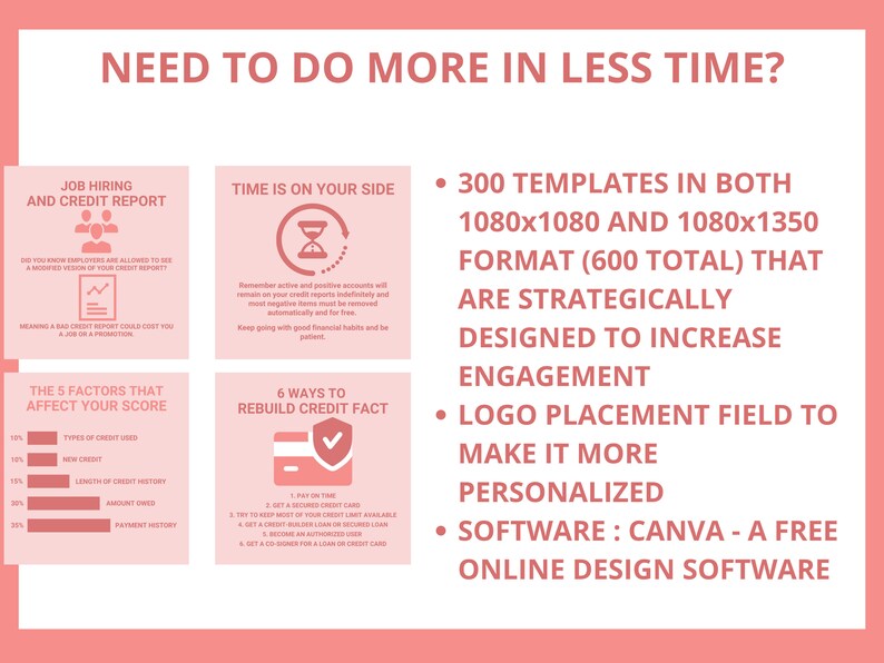 Credit Repair Instagram Post Templates. Social Media Bundle ...