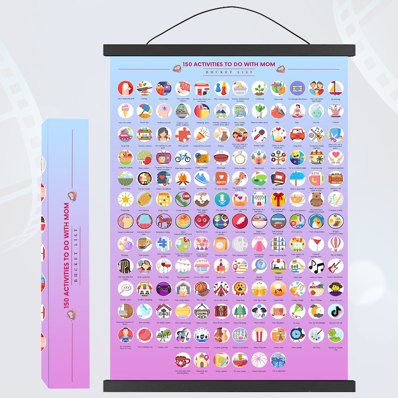 150 Activities to Do With Mom Scratch-off Poster, Mom and Kids Activity ...
