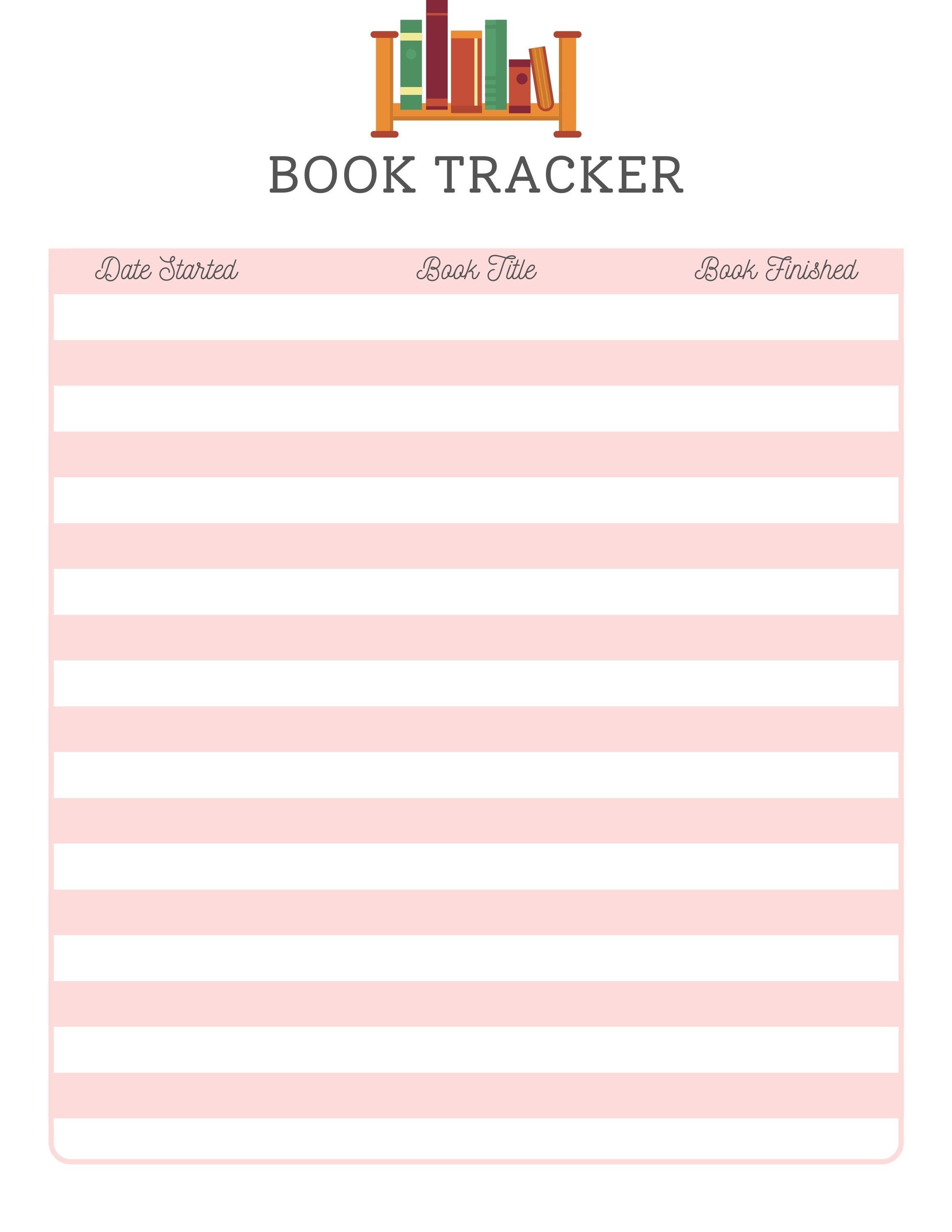 BOOK TRACKER, Reading Printable, Books I Have Read, Reading List ...