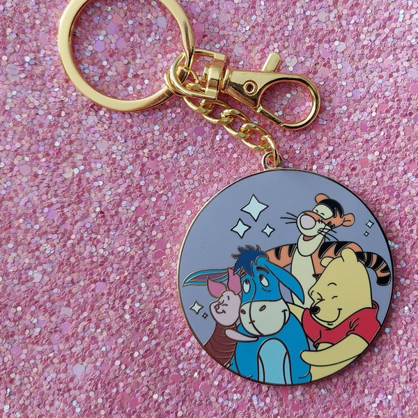 Metal Winnie the Pooh Keyring - Etsy