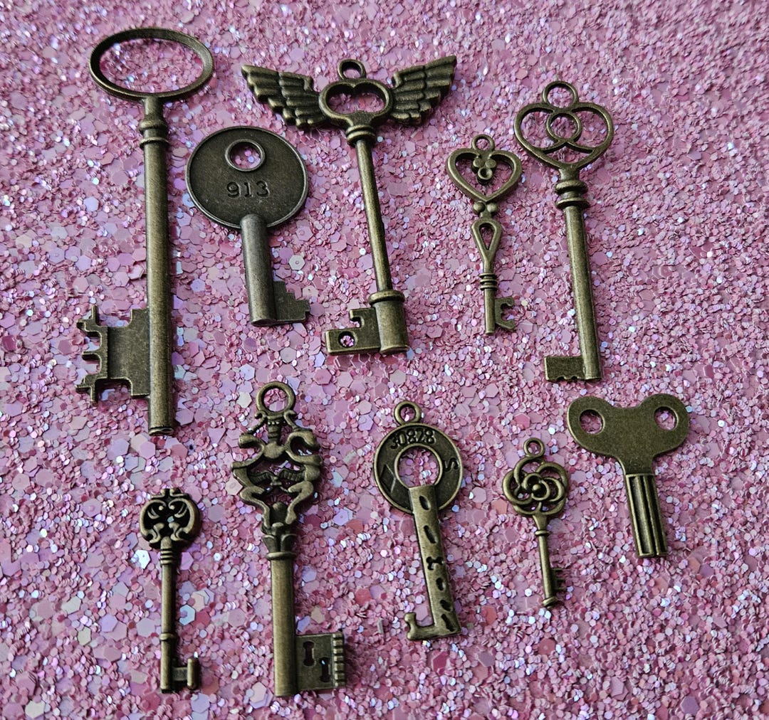 10 Key Charms - Keys for Decoration, Crafting, Mixed Media and More - Etsy