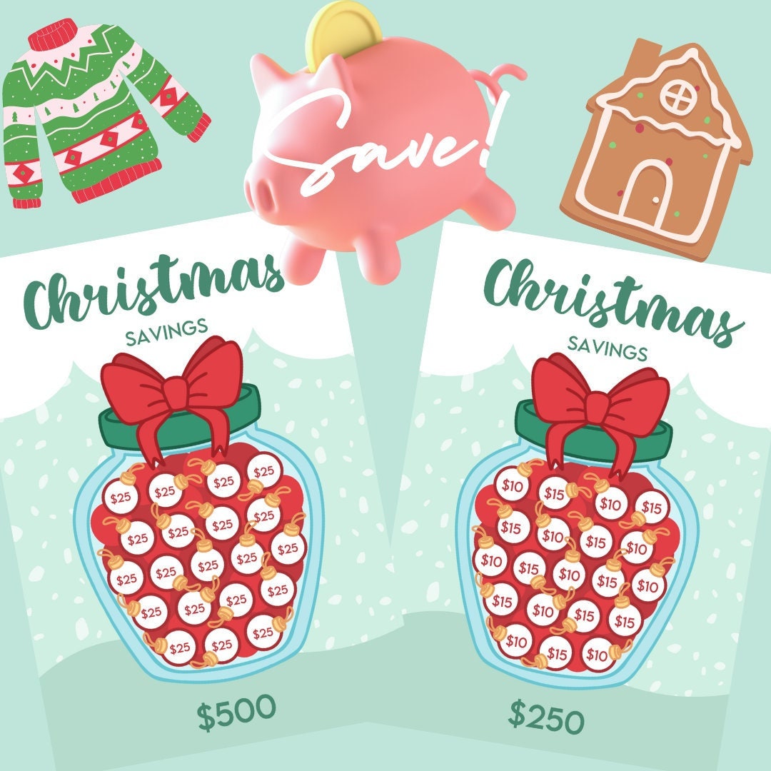 Christmas Savings Tracker Printable, Christmas Funds, Christmas Savings ...
