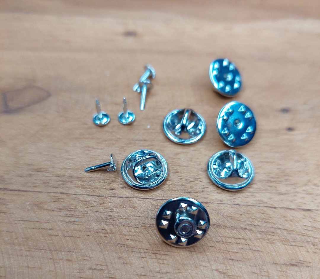 Pin Backing, Clasp for Badge 10 Sets 8mm, Butterfly Backing Silver - Etsy