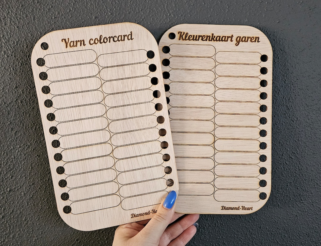 Wooden Yarn Card - Blank Shade Card - Crochet Color Chart - Knitting ...