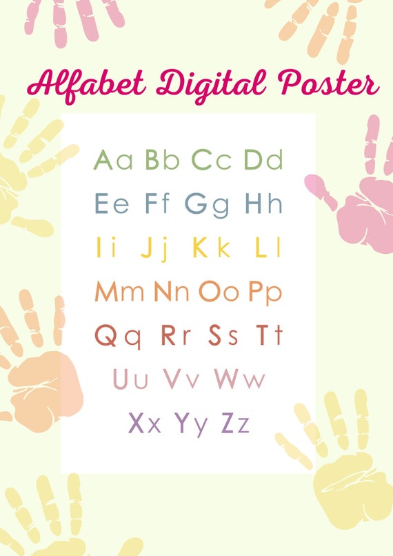 Printable Digital Poster Alfabet Kidsroom - Etsy