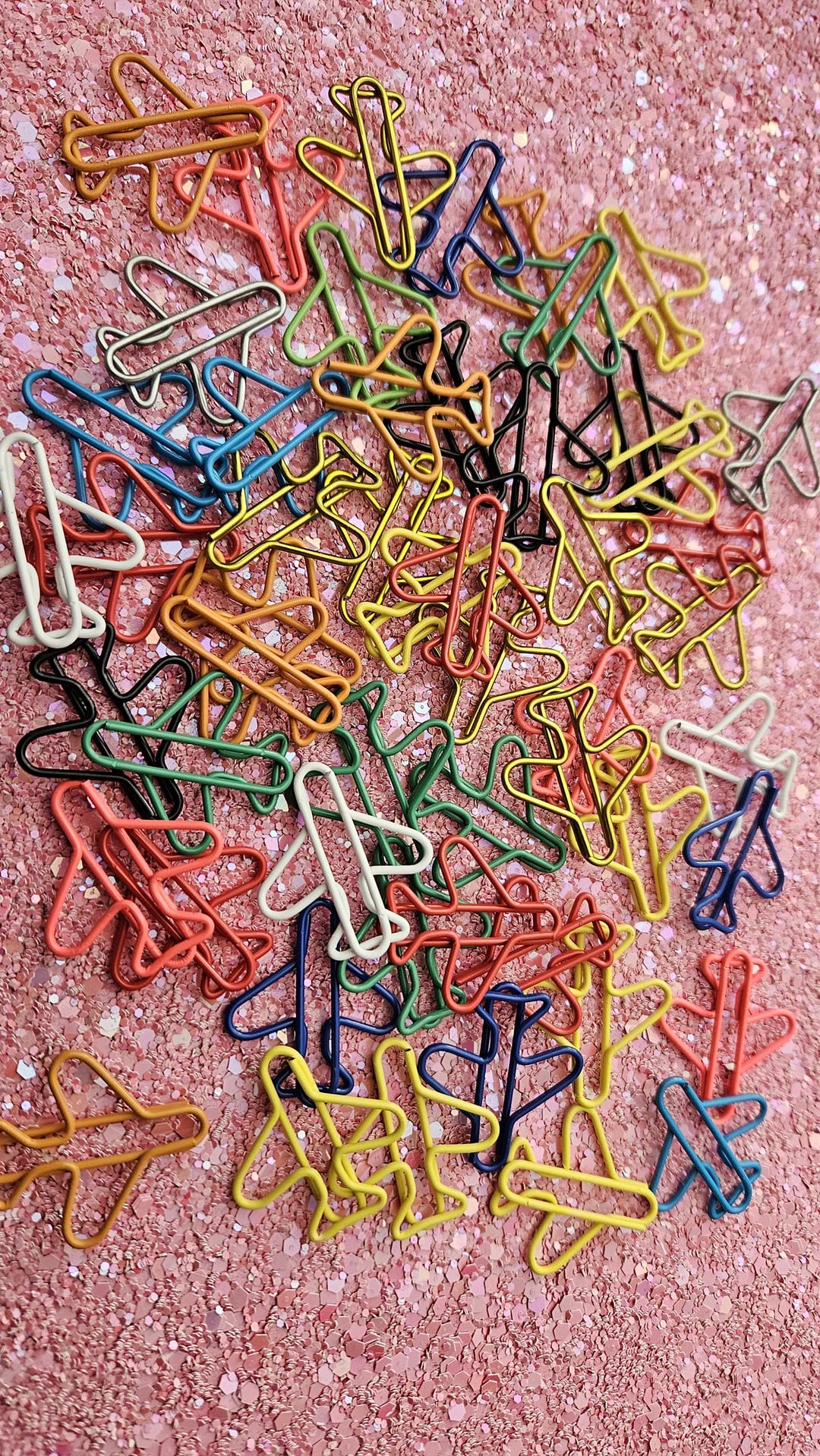 Colored Airplane Paper Clips, Set Aircraft Shape Metal Paper Clips ...