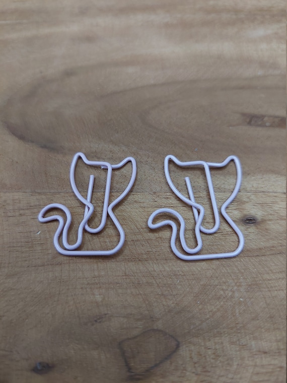 Light Pink Cat Paperclip 2x Paperclips Cat | Etsy