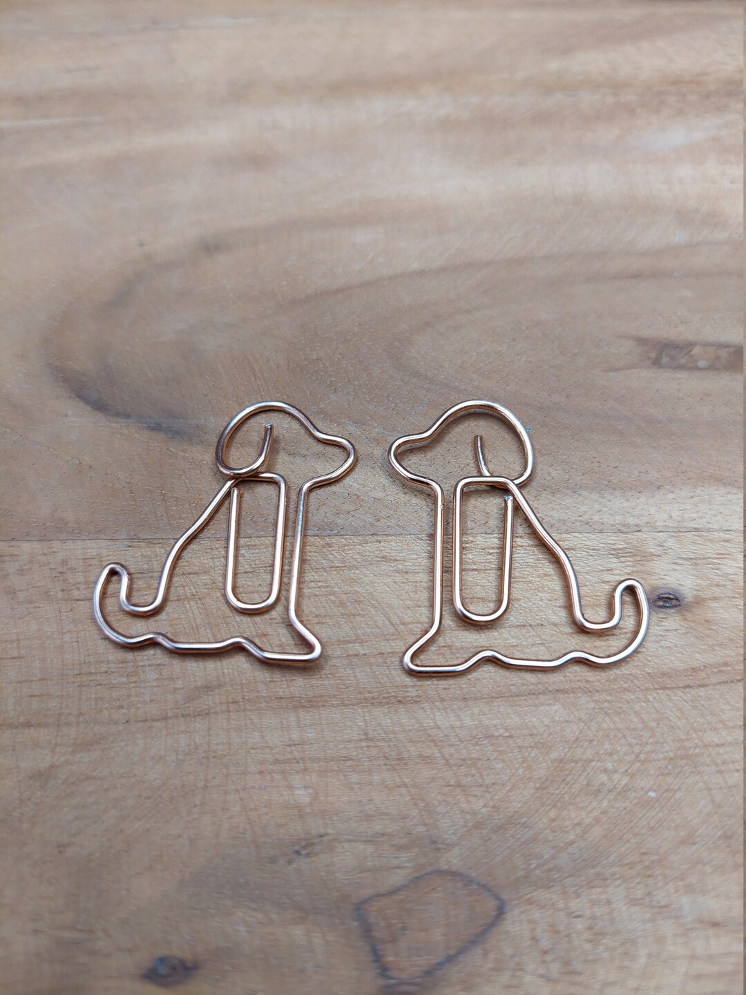 Cute Dog Paper Clip Rose Gold 2x Cute Paper Clips Bookmark Dogs - Etsy