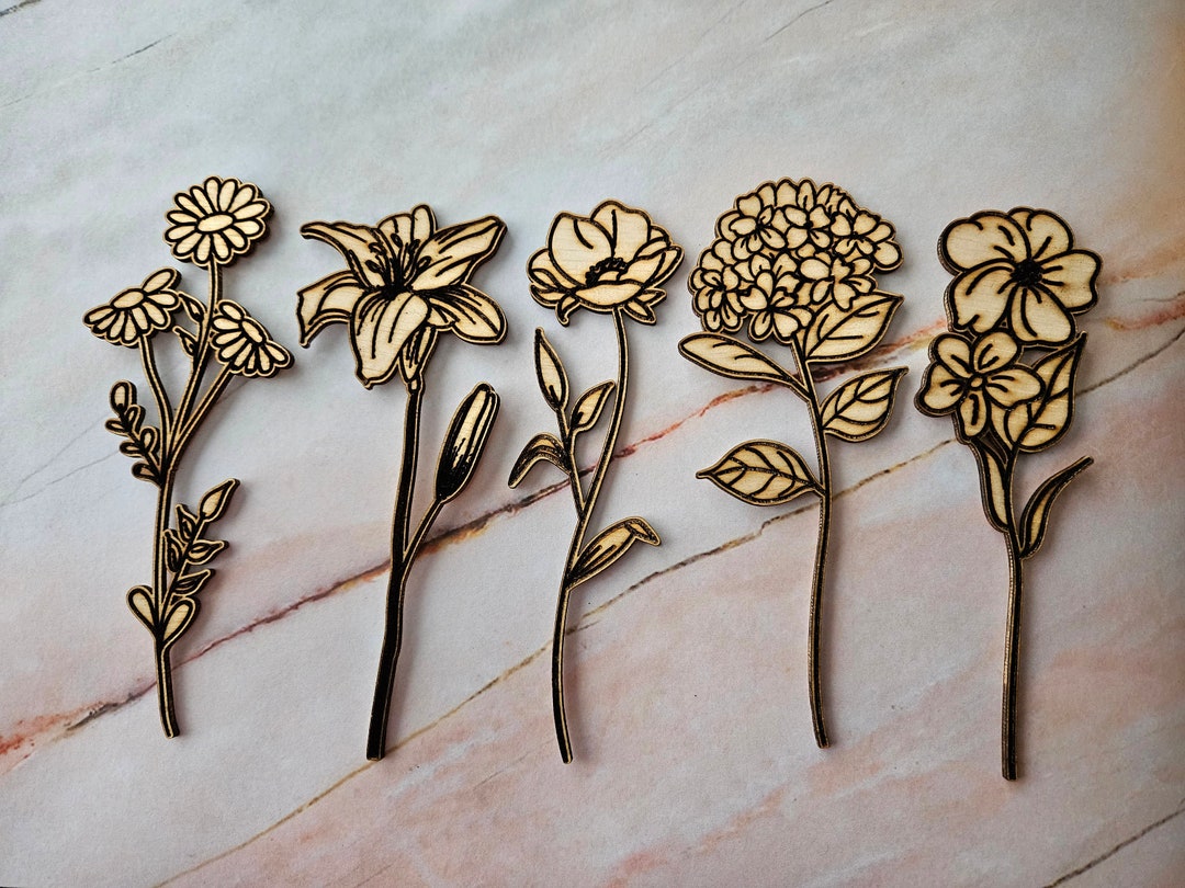 Mini Wooden Wildflowers, Wooden Flower Bouquet, Flowers Made of Wood ...