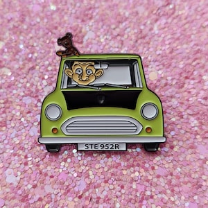 Enamel Pin Mr. Bean and Teddy in Car - Etsy