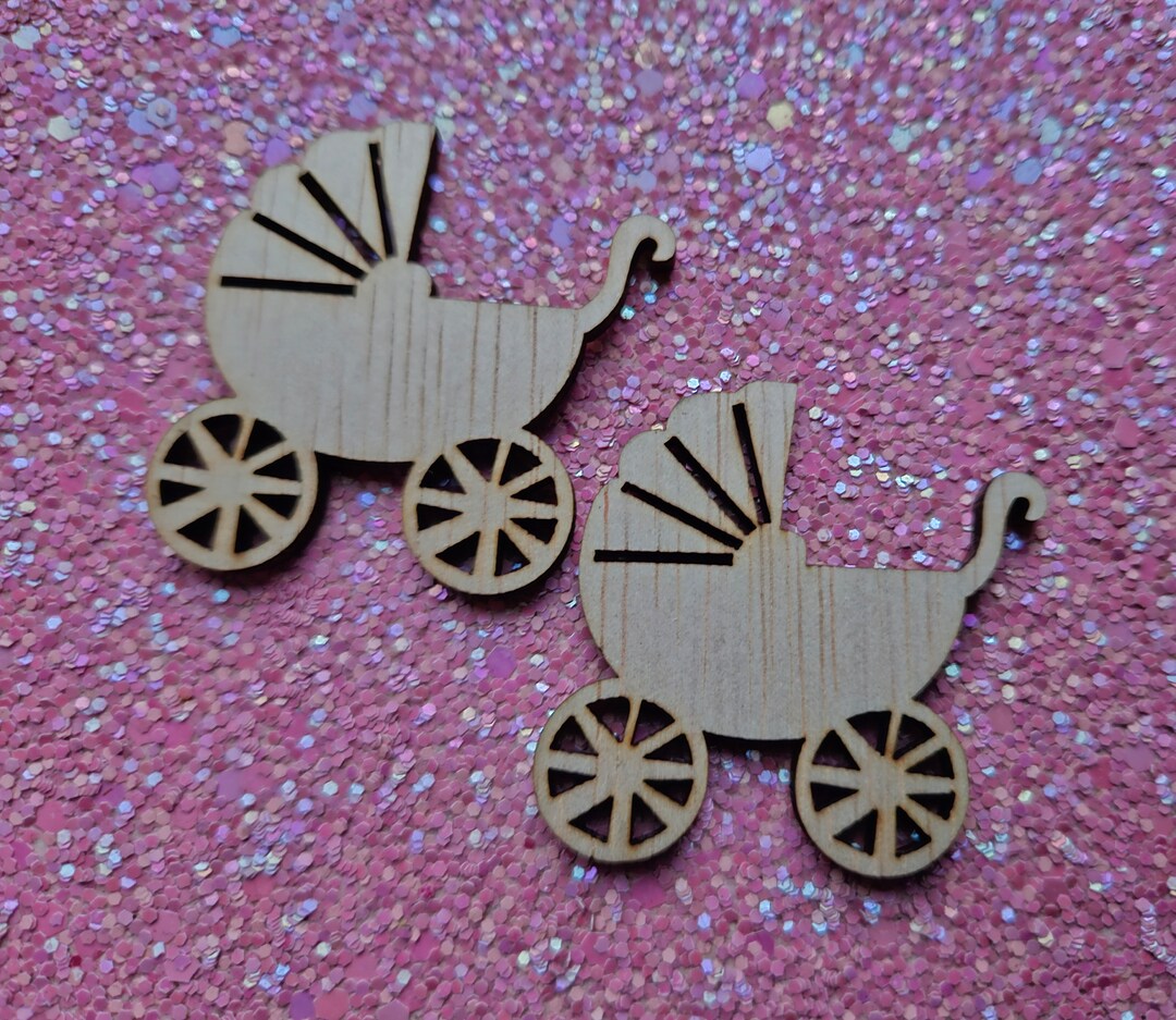 Wooden Strollers 15 Pieces 40mm Wooden Stroller Embellishment ...