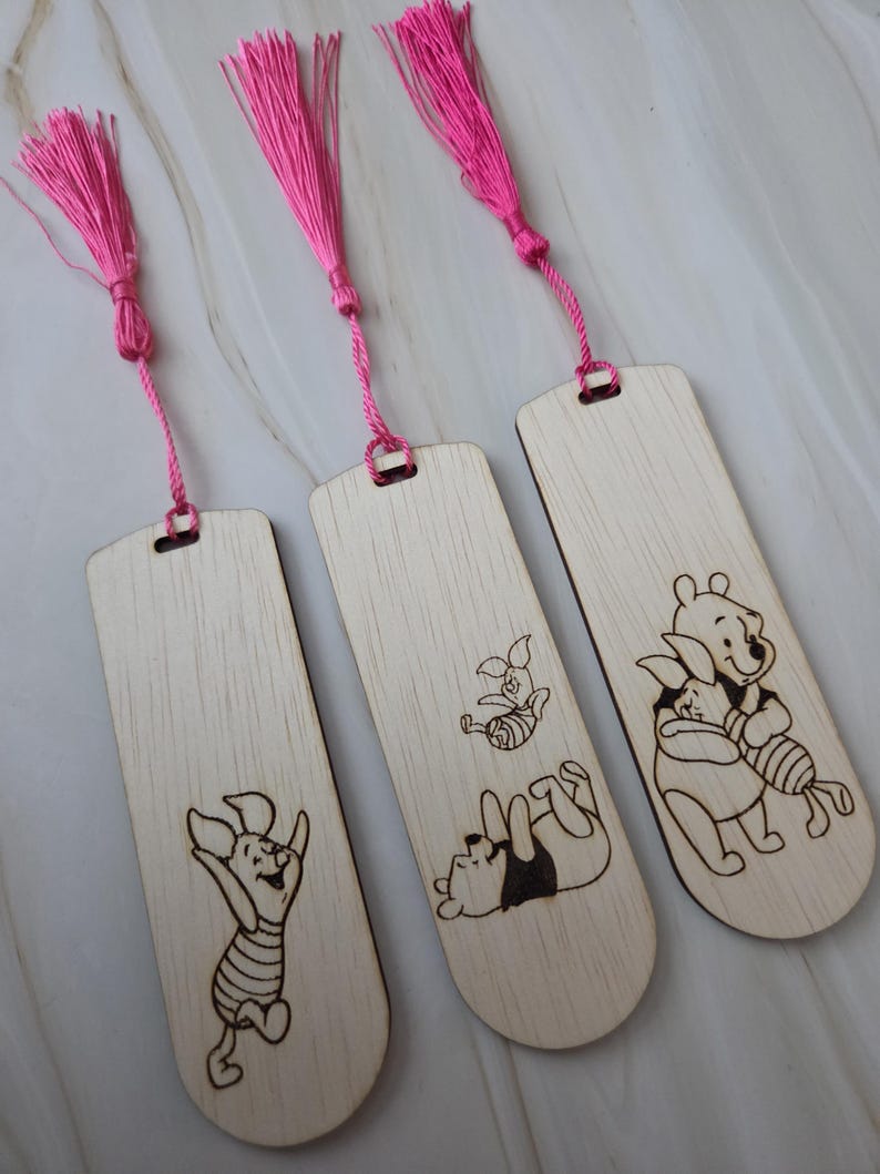 Wooden Bookmark Winnie the Pooh and Piglet - Disney Inspired - Etsy