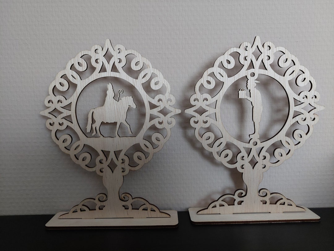 Sinterklaas and Piet Wooden Decoration Standard - Etsy