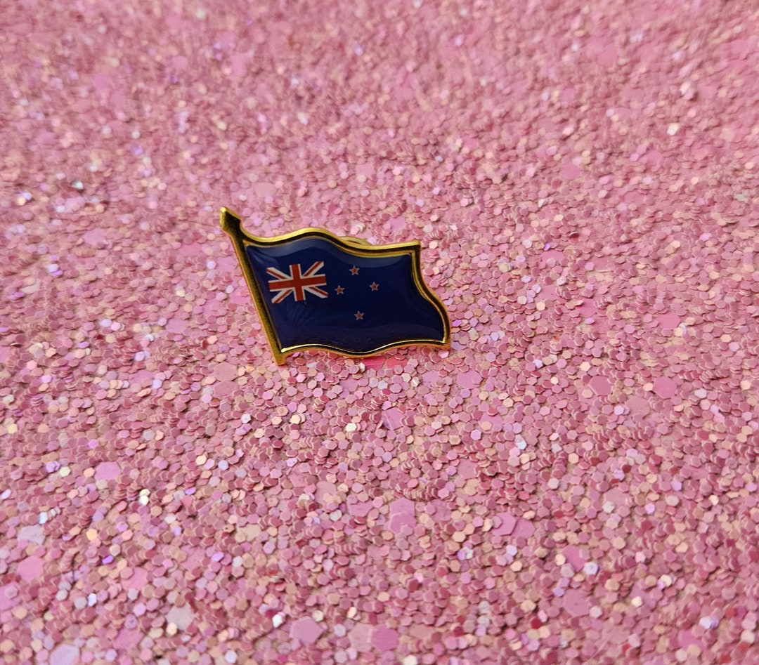 New Zealand Flag Enamel Pin, Pin With New Zealand Flag Image, Badge Pin ...