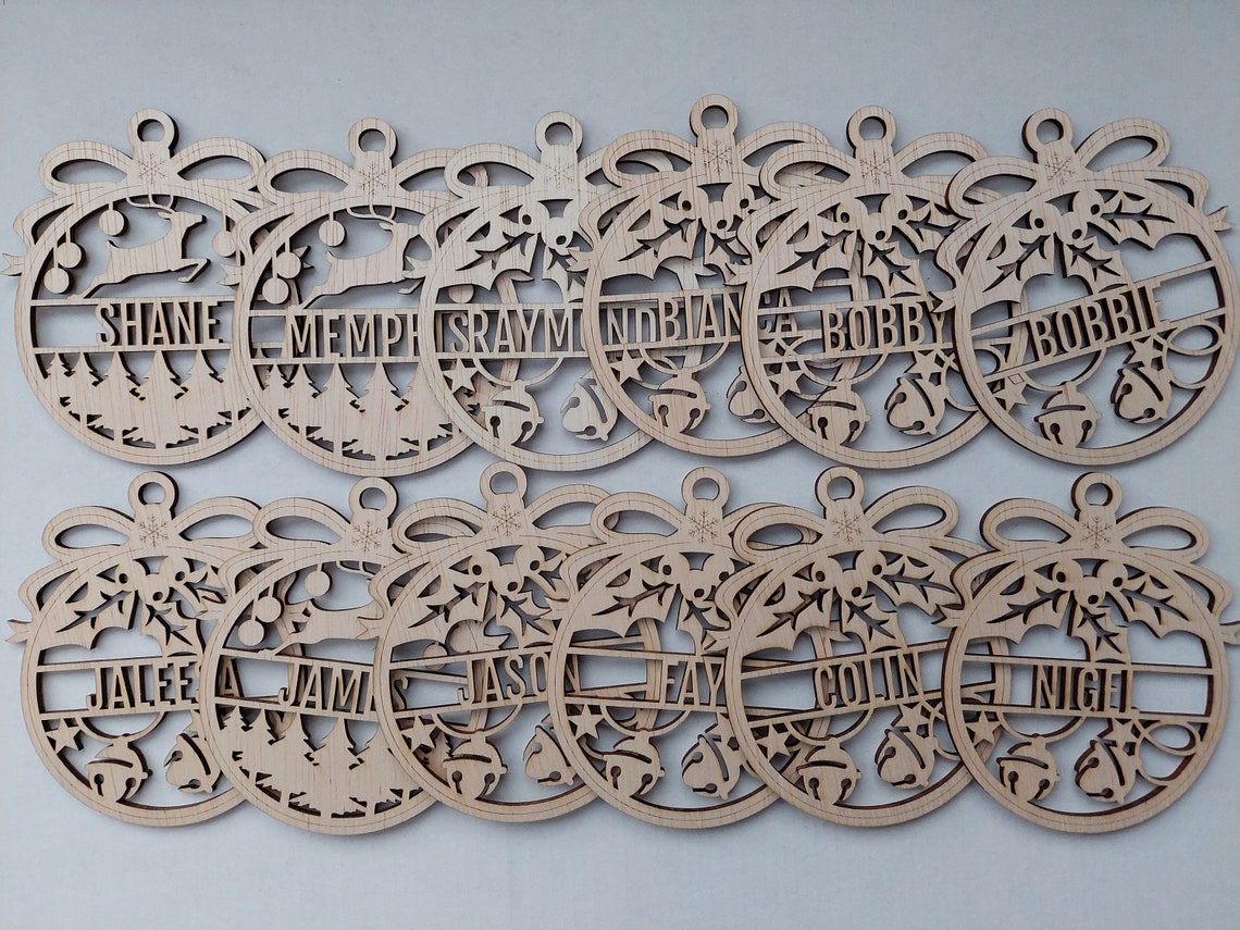 Personalized Name Christmas Baubles, Christmas Ornament Wood Decor ...