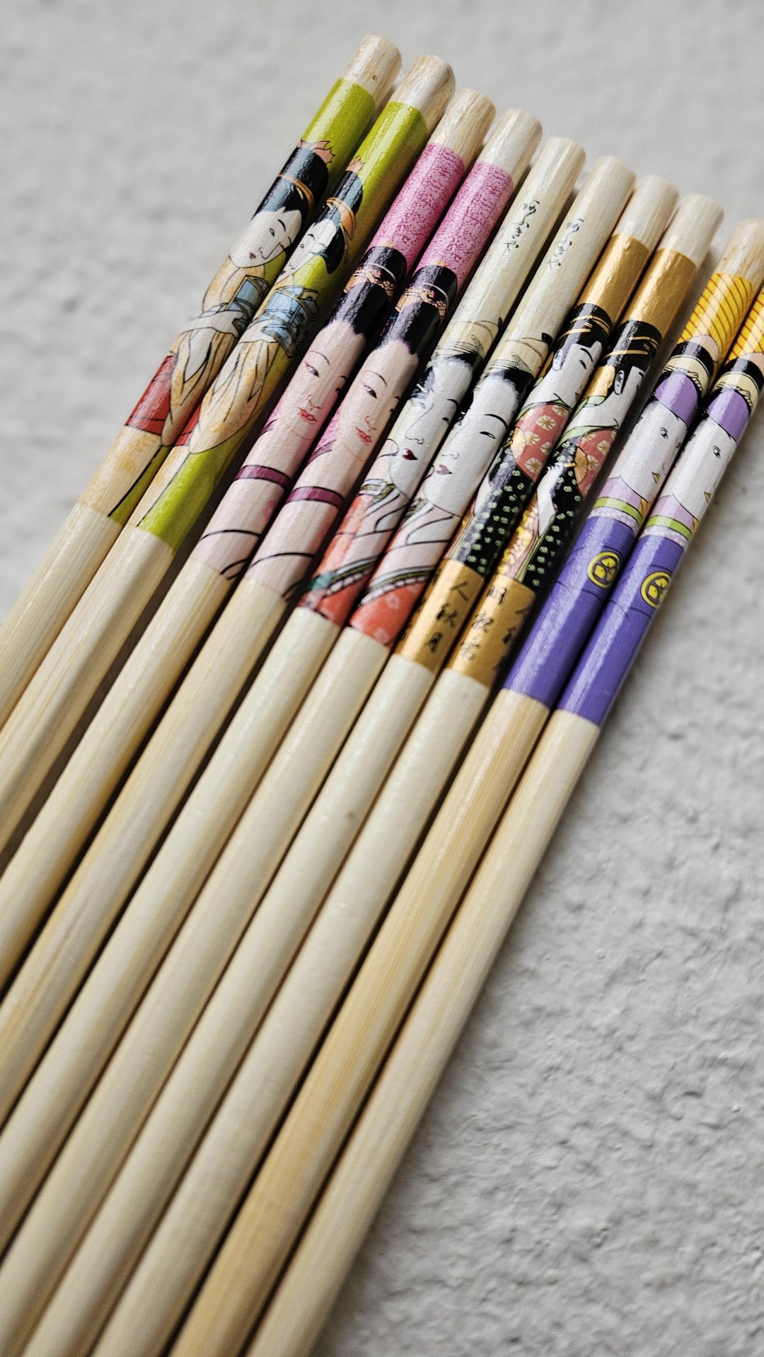 Chinese Chopsticks 5 Pairs With Traditional Chinese Ladies Images - Etsy