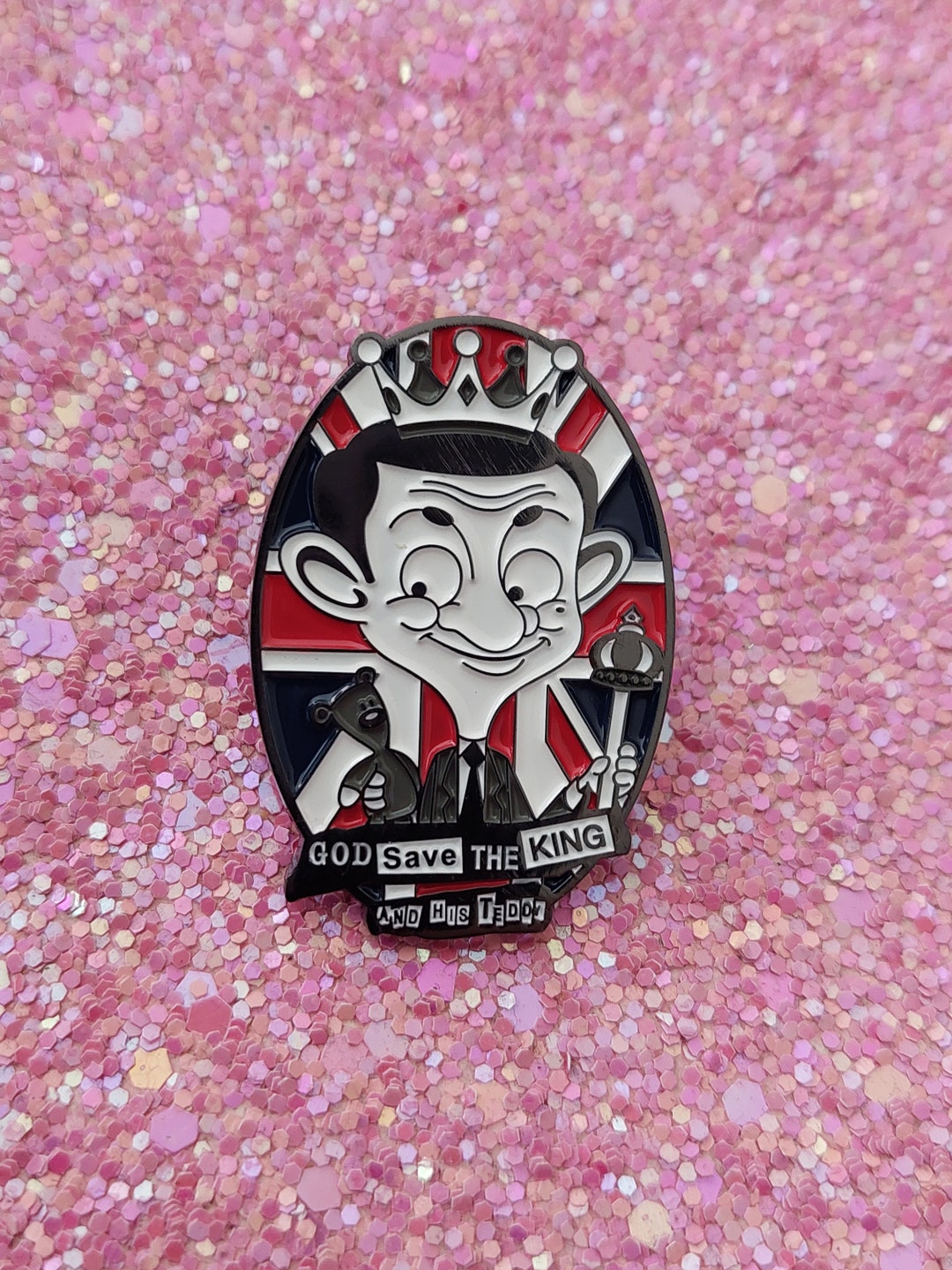 Enamel Pin God Save the King - Mr. Bean-teddy - Etsy