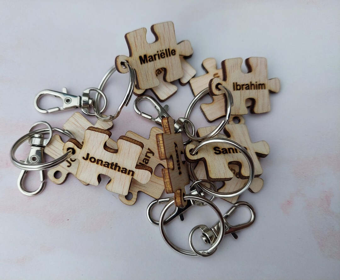 Personalized Puzzle Piece Keychain Favors for Children's Parties Puzzle ...