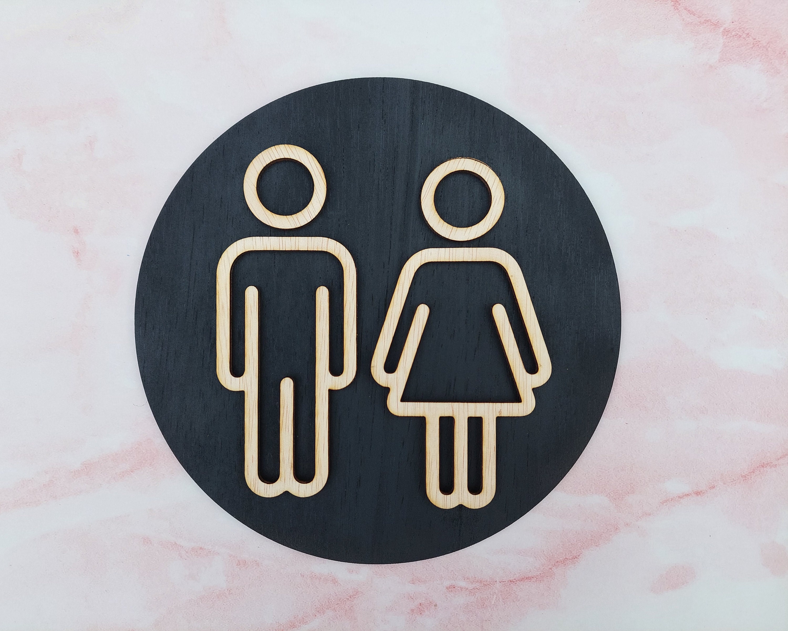 Toilet Pictogram Door Sign - Toilet Sign - Man Woman Pictograms - Men ...