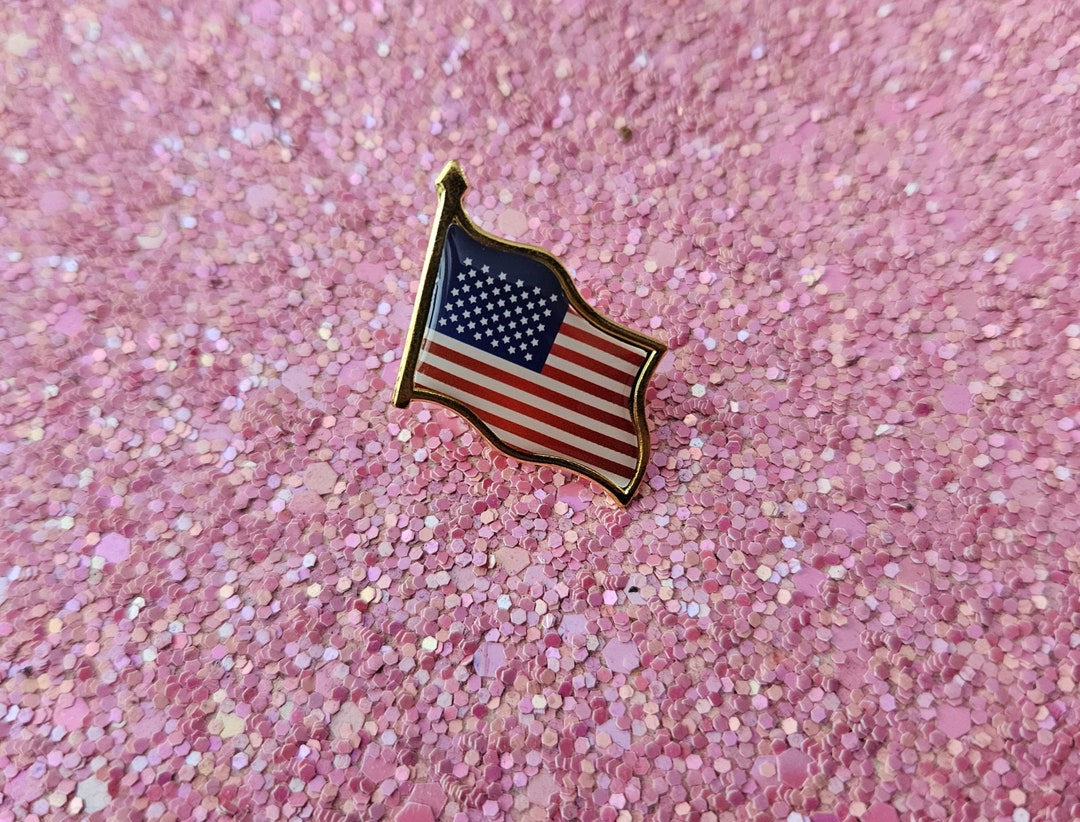 American Flag Enamel Pin, Pin With Image Flag America, Badge Pin High ...