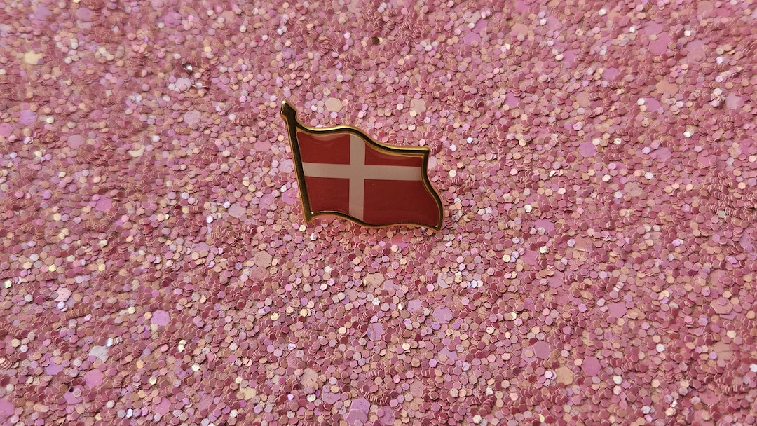 Danish Flag Enamel Pin, Pin With Image of Flag Denmark, Badge Pin High ...
