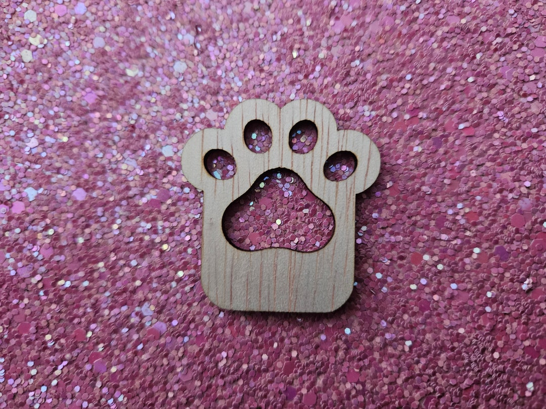 15x Wooden Cat Paw, Wooden Cat Paw Shape, Decorations Blank Shape Craft ...