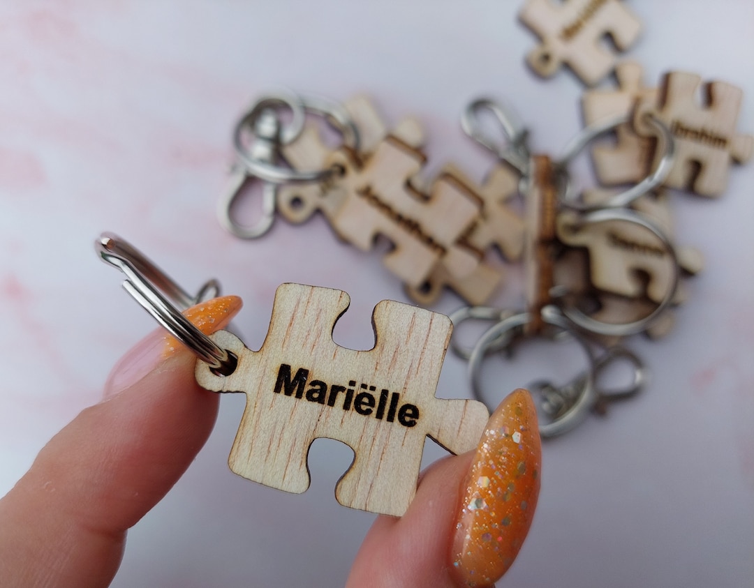 Personalized Puzzle Piece Keychain; Kids Party Favors; Puzzle Keychains ...