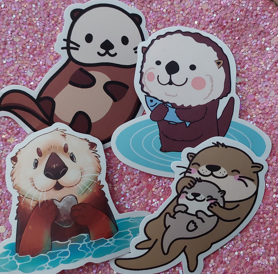 Cute Otter Stickers 4 Pieces Snail Mail, Bullet Journal, Scrapbook - Etsy