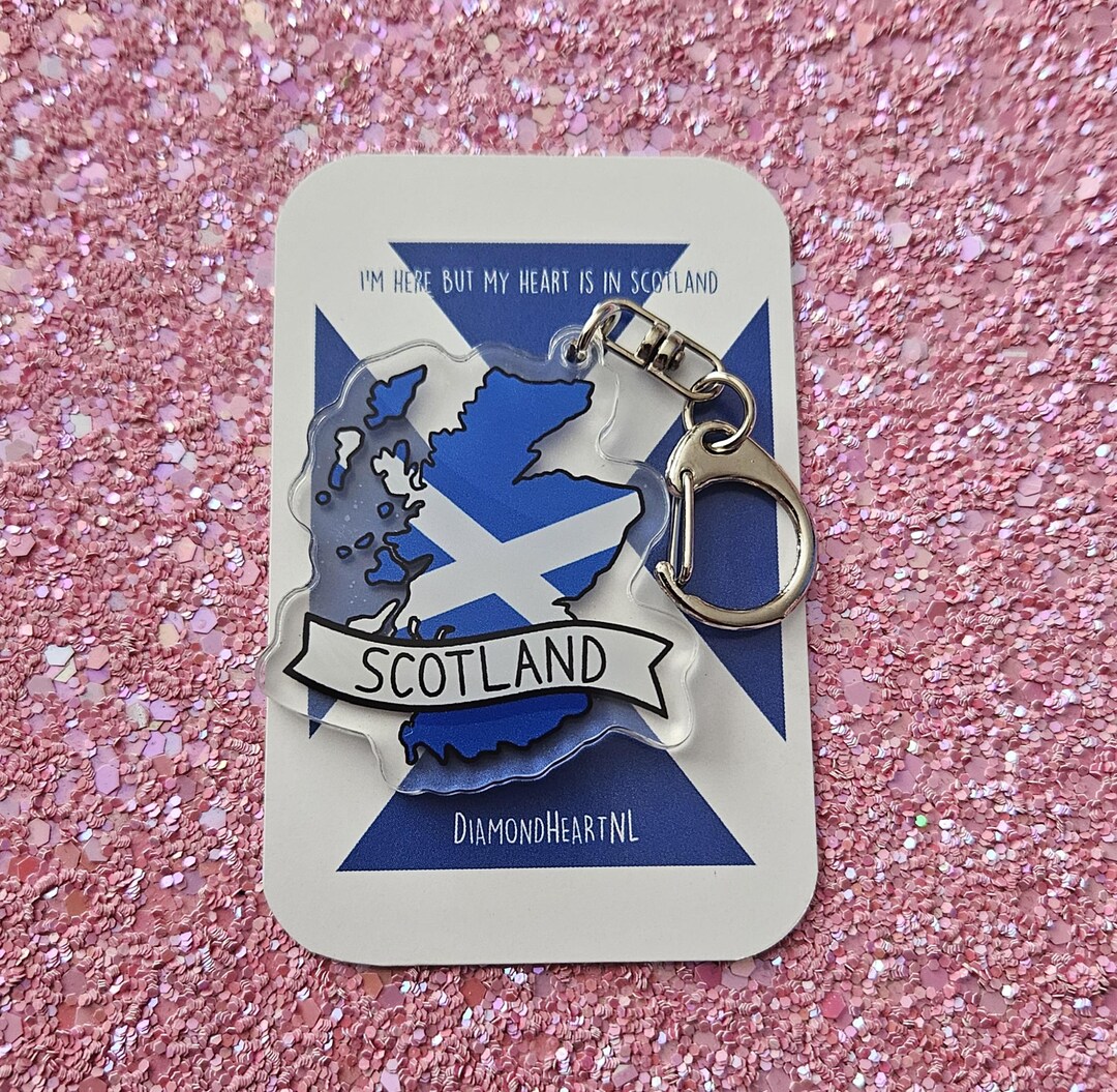 Scotland Map Keychain Acrylic - Souvenir Gift - Unique Scottish Gift - Etsy