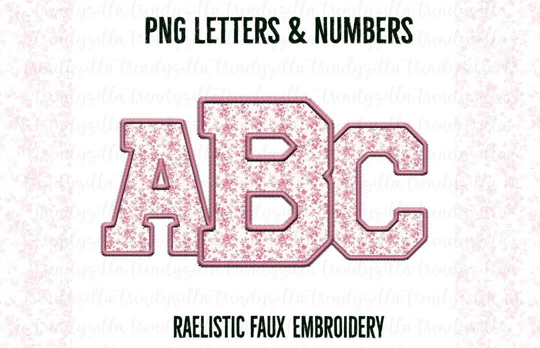 Pink Chinoiserie Alpha PNG, Sublimation Letters, Blue Toile College ...