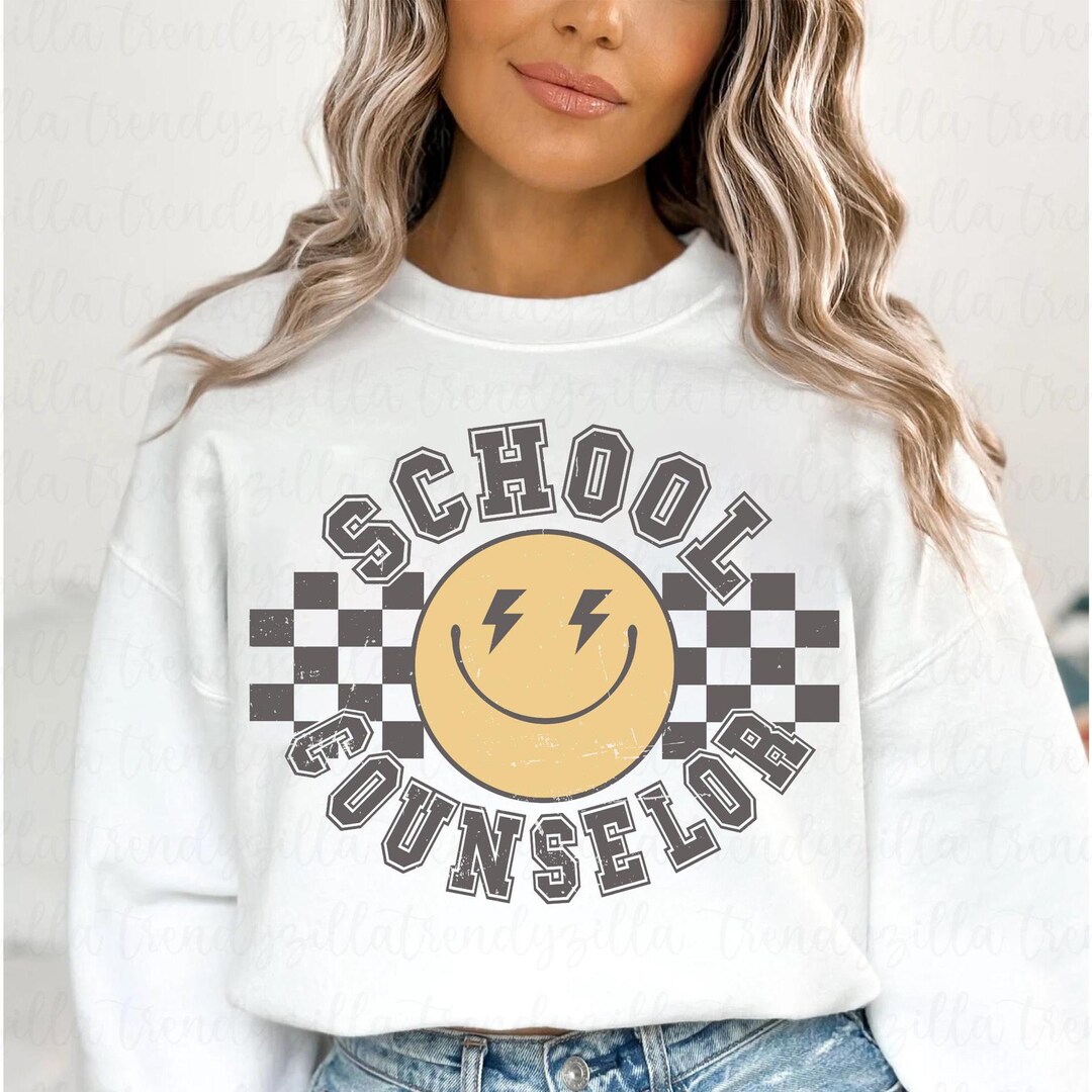 School Counselor Retro Checkered PNG: Trendy Teacher Design (digital ...
