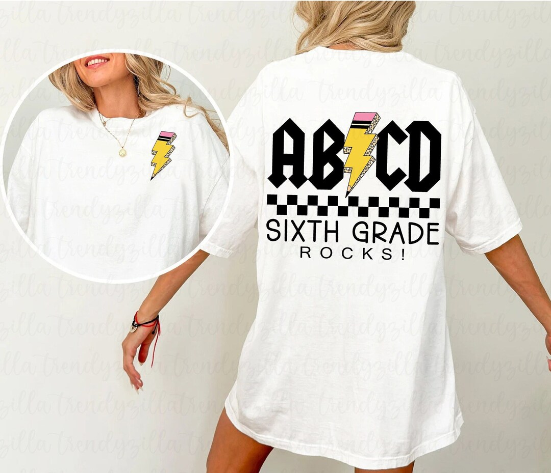 Sixth Grade Rocks Png/back to School Retro Rocknroll Png/abcd Png/first ...