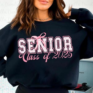 Senior Coquette Bow Pink 2025 Png, Graduate 2025 Png, Senior of 2025 ...