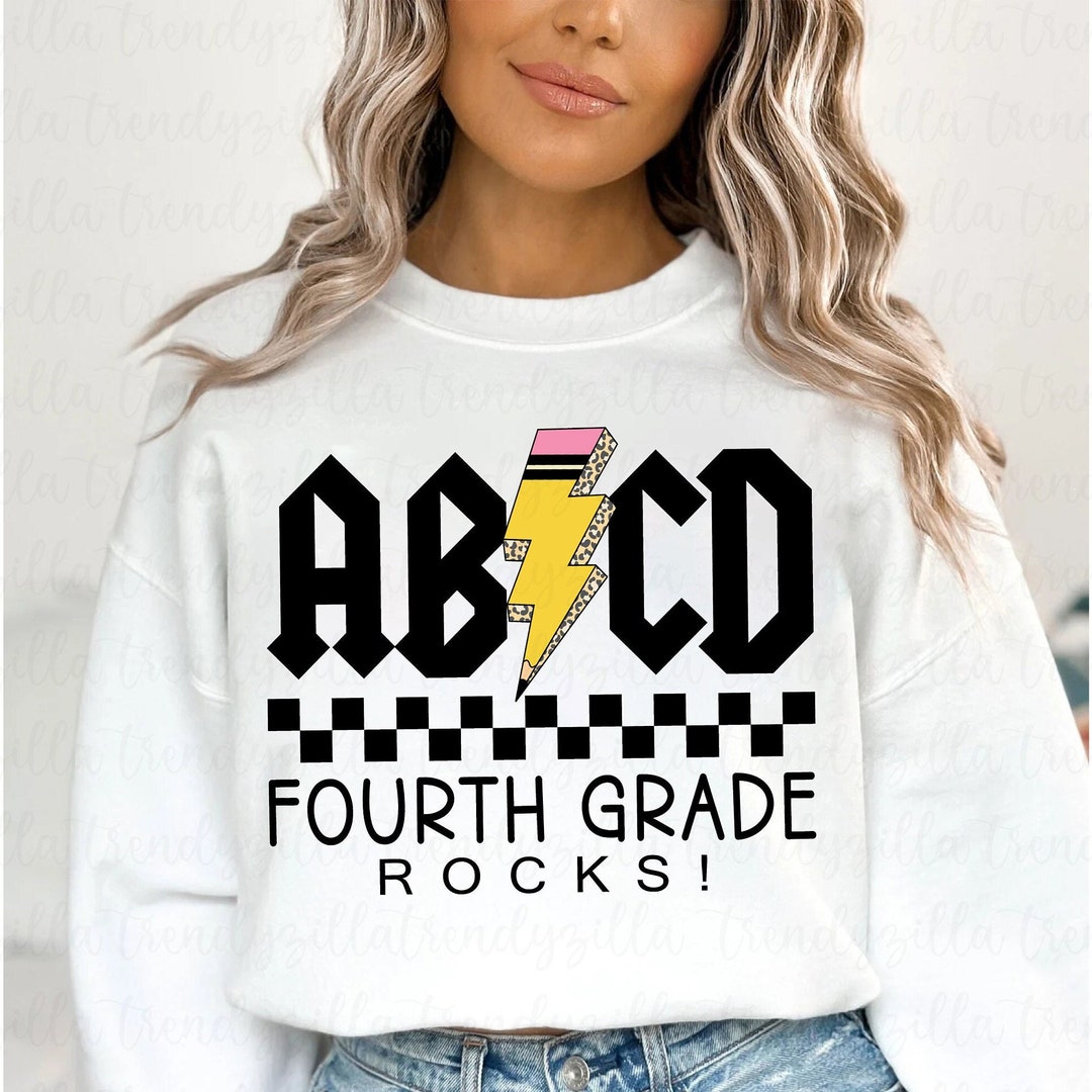 Fourth Grade Rocks Png/back to School Retro Rocknroll Png/abcd Png ...