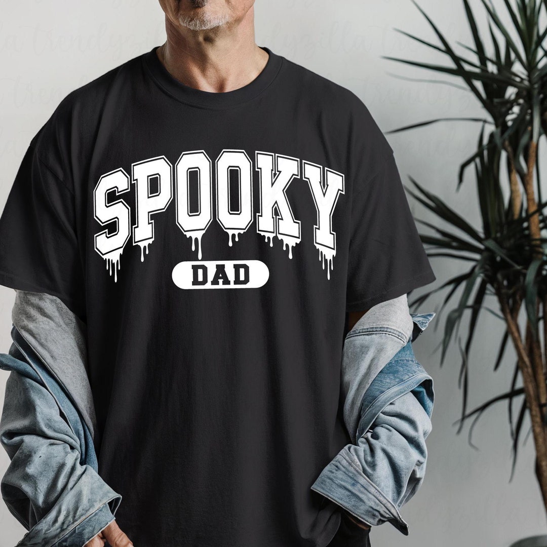 Spooky Dad Svg/arched College Text/varsity Happy Halloween/jersey Font ...