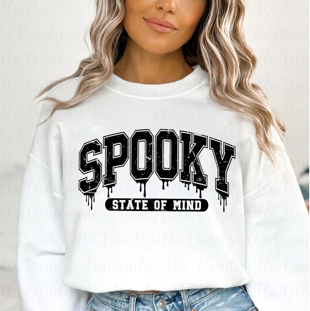 Spooky State of Mind SVG PNG: Varsity Halloween Design (digital File ...