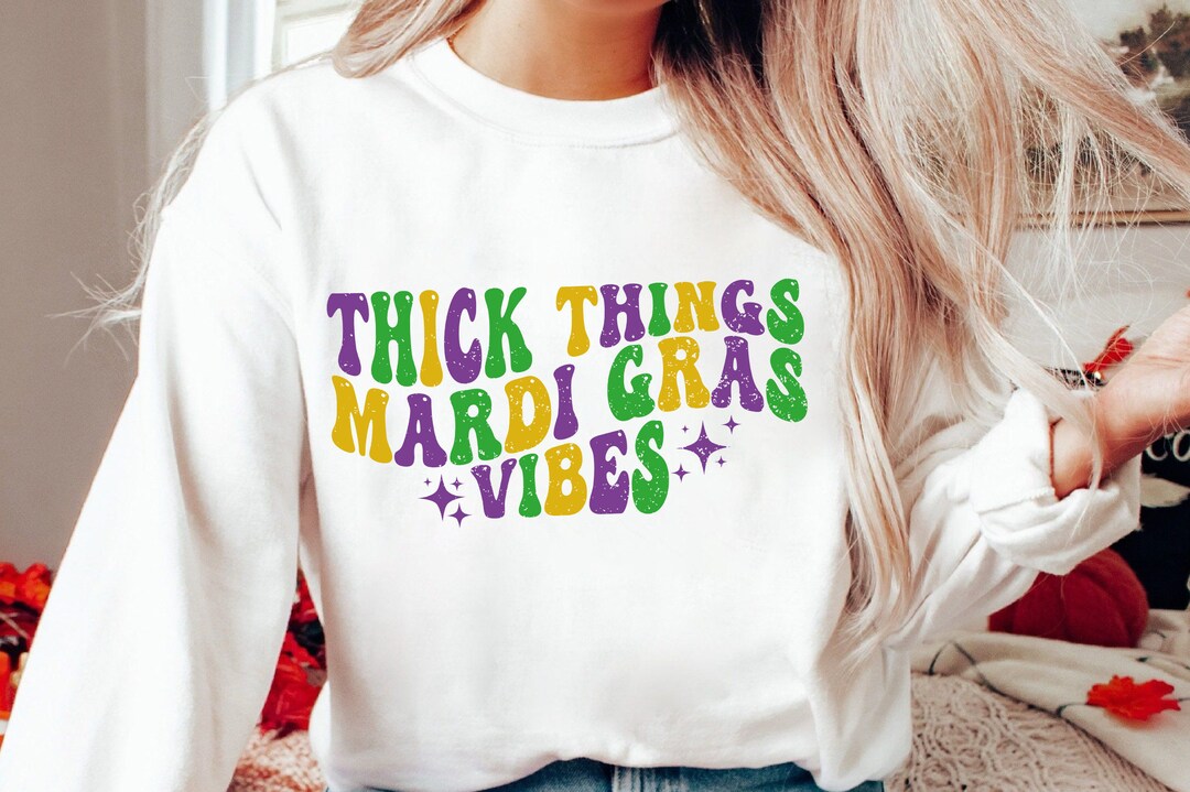 Thick Things Mardi Gras Groovy Svg PNG/DIGITAL File/mardi Gras Melty ...
